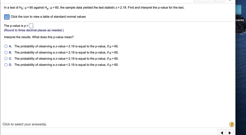 Solved In a test of Ho: = 60 against Ha: > 60, the sample | Chegg.com