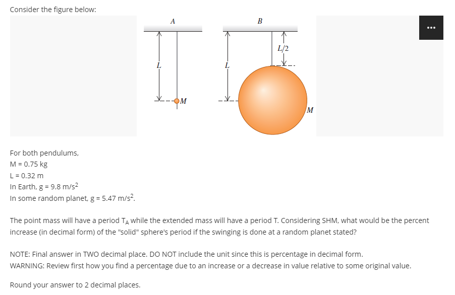 Solved Consider the figure below: For both pendulums, M=0.75 | Chegg.com