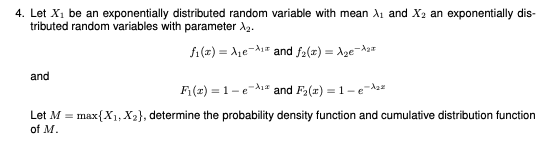 Solved 4. Let X be an exponentially distributed random | Chegg.com