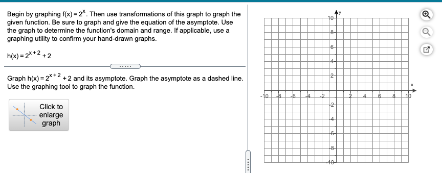 Solved 10- Begin by graphing f(x) = 2*. Then use | Chegg.com