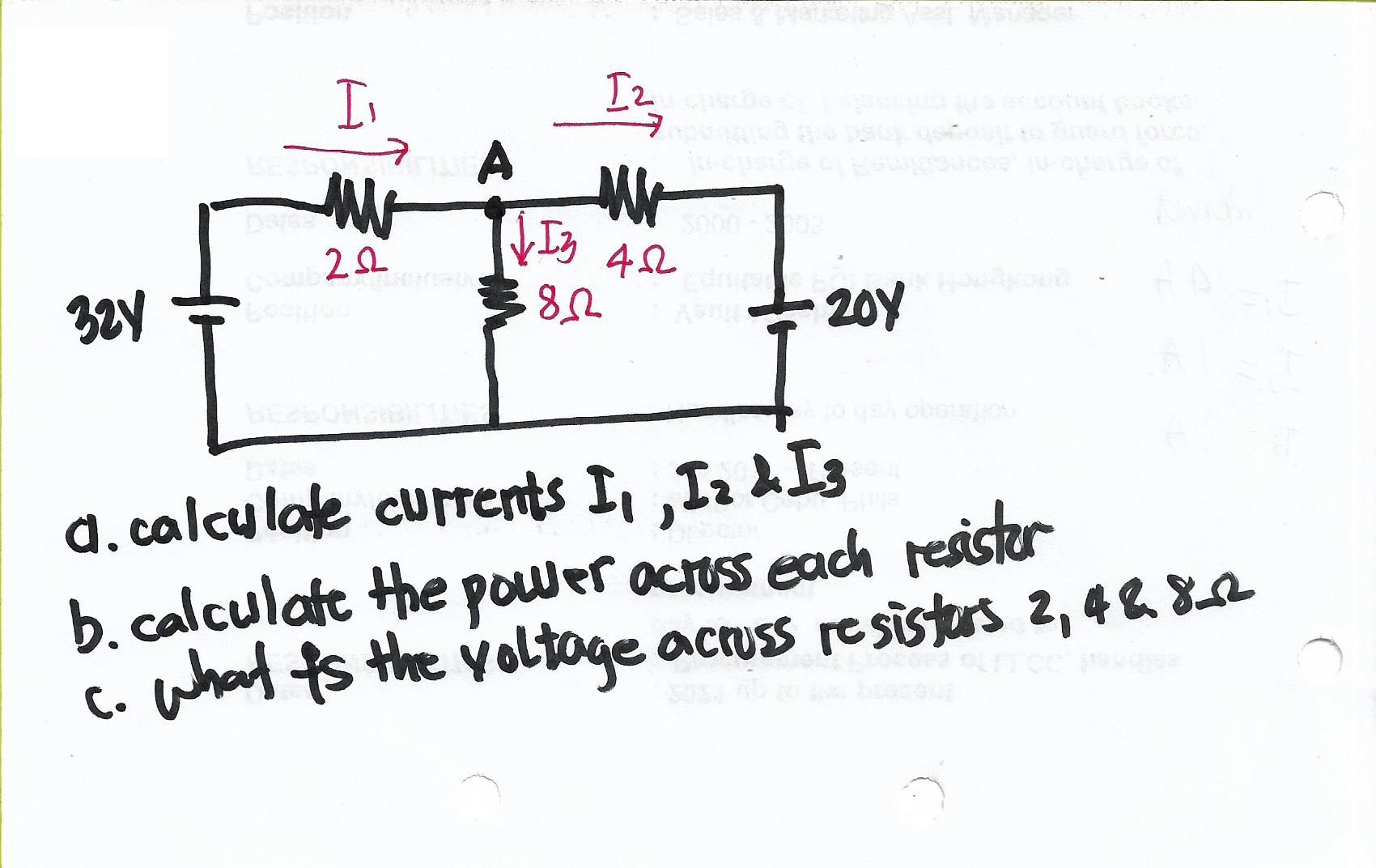 Solved a. calculate currents I1,I2≈⊥3 b. calculate the power | Chegg.com