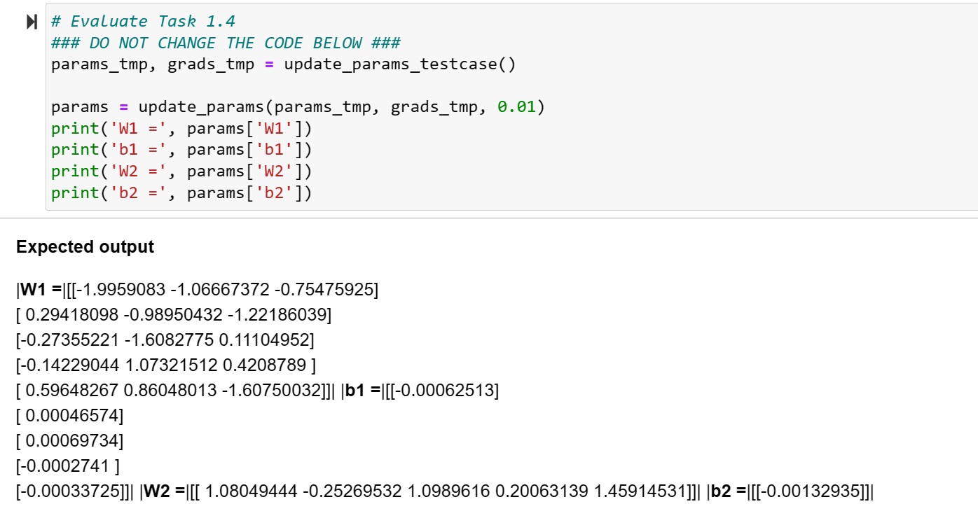 Evaluate Task 1.4 \#\#\# DO NOT CHANGE THE CODE | Chegg.com