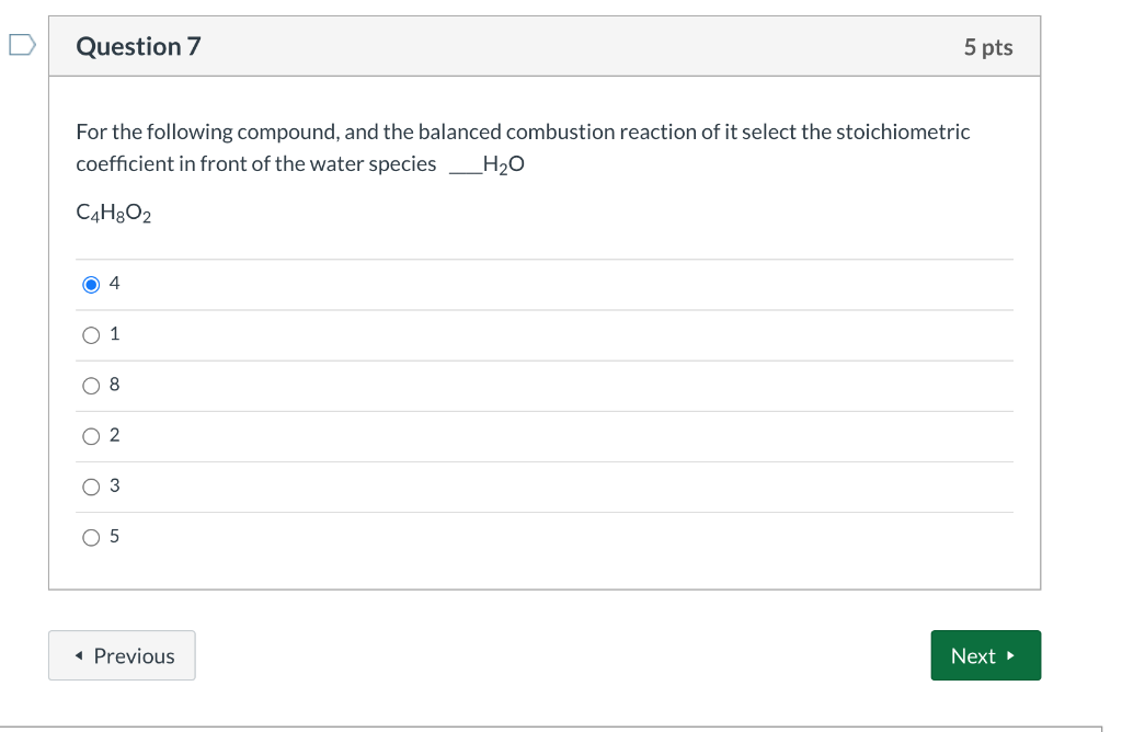 Solved Question 7 5 pts For the following compound, and the | Chegg.com