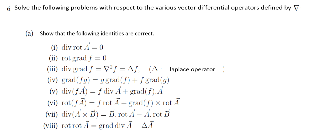 Solved 6. Solve the following problems with respect to the | Chegg.com