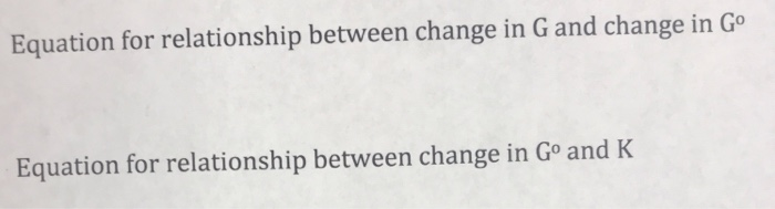 Solved Equation for relationship between change in G and | Chegg.com