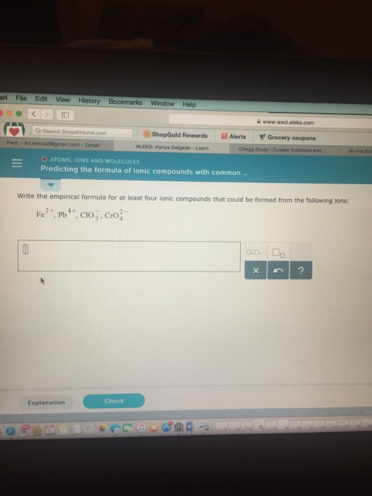 Solved Write the empirical formula for at least four ionic | Chegg.com