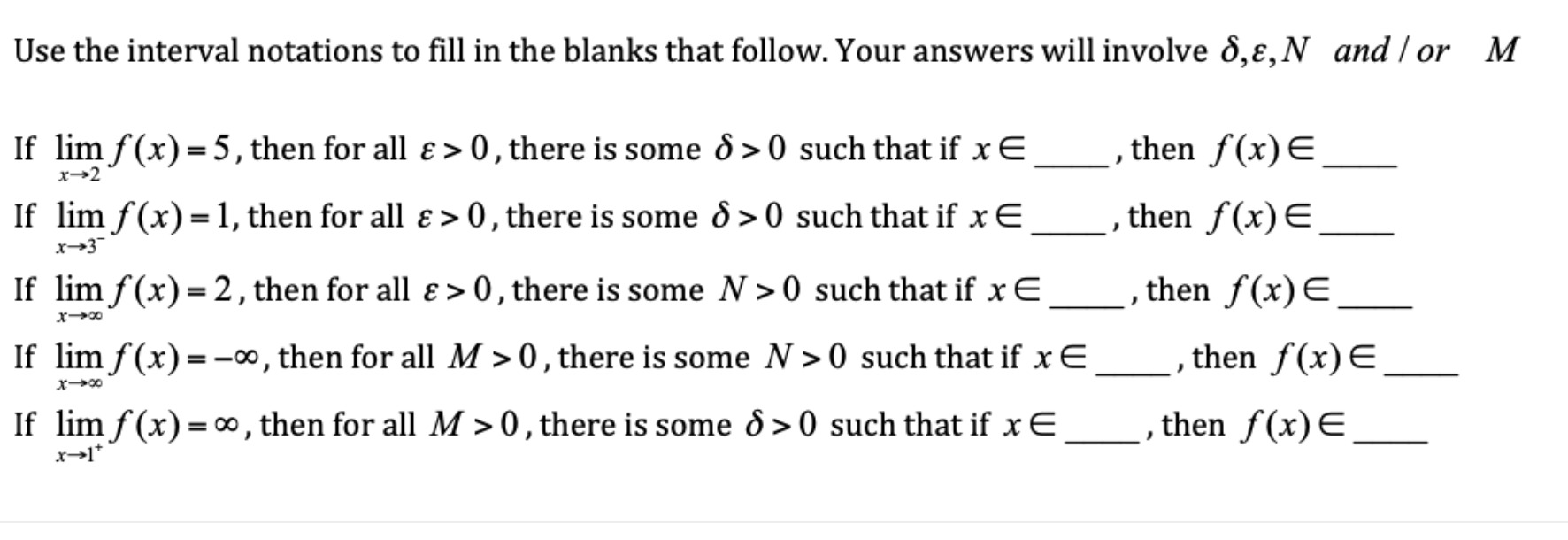 Solved Use the interval notations to fill in the blanks that | Chegg.com