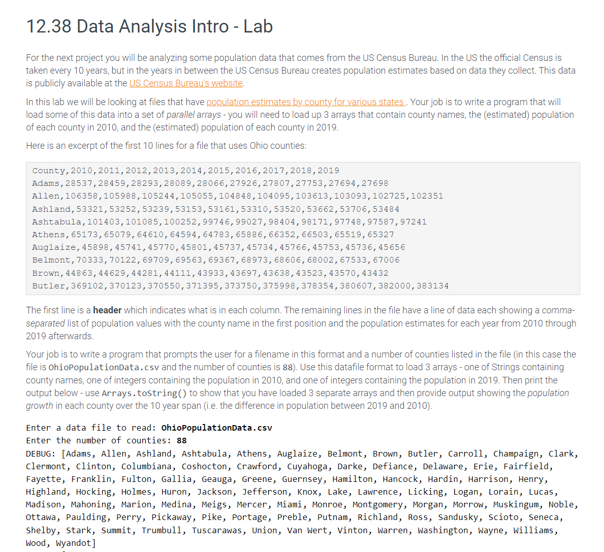 Solved 12.38 Data Analysis Intro - Lab For the next project | Chegg.com
