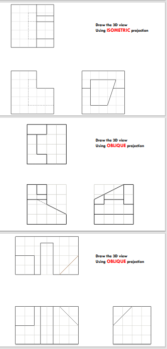 Solved Draw the 3D view Using ISOMETRIC projection Draw the | Chegg.com