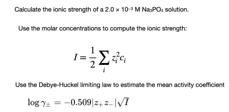 Solved Calculate the ionic strength of a 2.0×10-3MNa3PO4 | Chegg.com