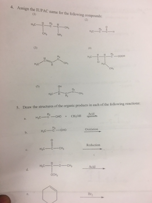 Solved 4. Assign the IUPAC name for the following compounds | Chegg.com