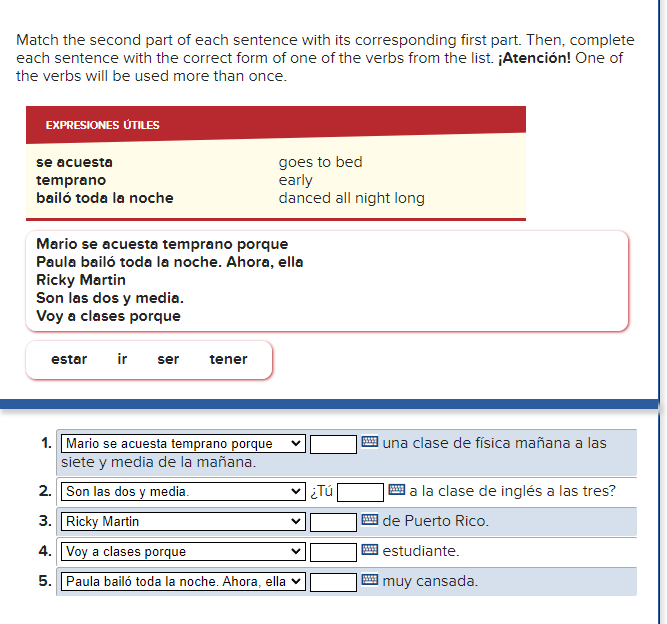 Match the second part of each sentence with its | Chegg.com
