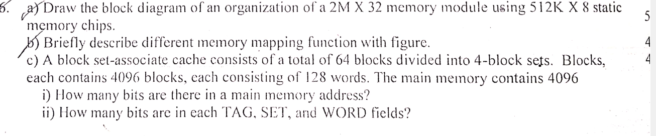 5 a) Draw the block diagram of an organization of a | Chegg.com