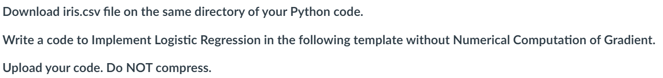 Solved Download iris.csv file on the same directory of your | Chegg.com