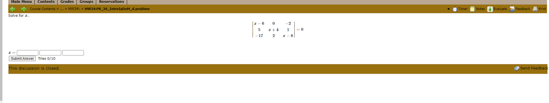 Solved Main Menu Contents Grades Groups Reservations Course | Chegg.com