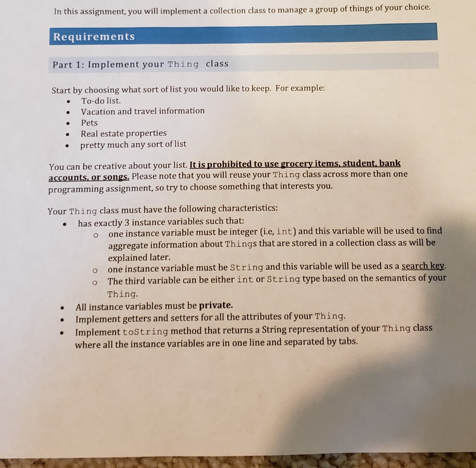 Solved In This Assignment You Will Implement A Collection 