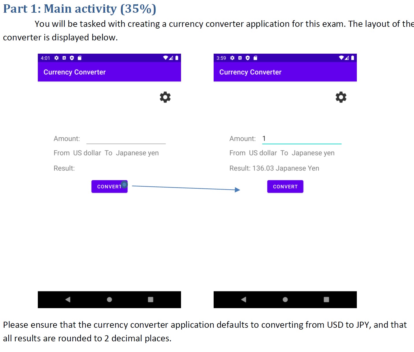 Solved Part 1: Main activity (35\%) You will be tasked with | Chegg.com