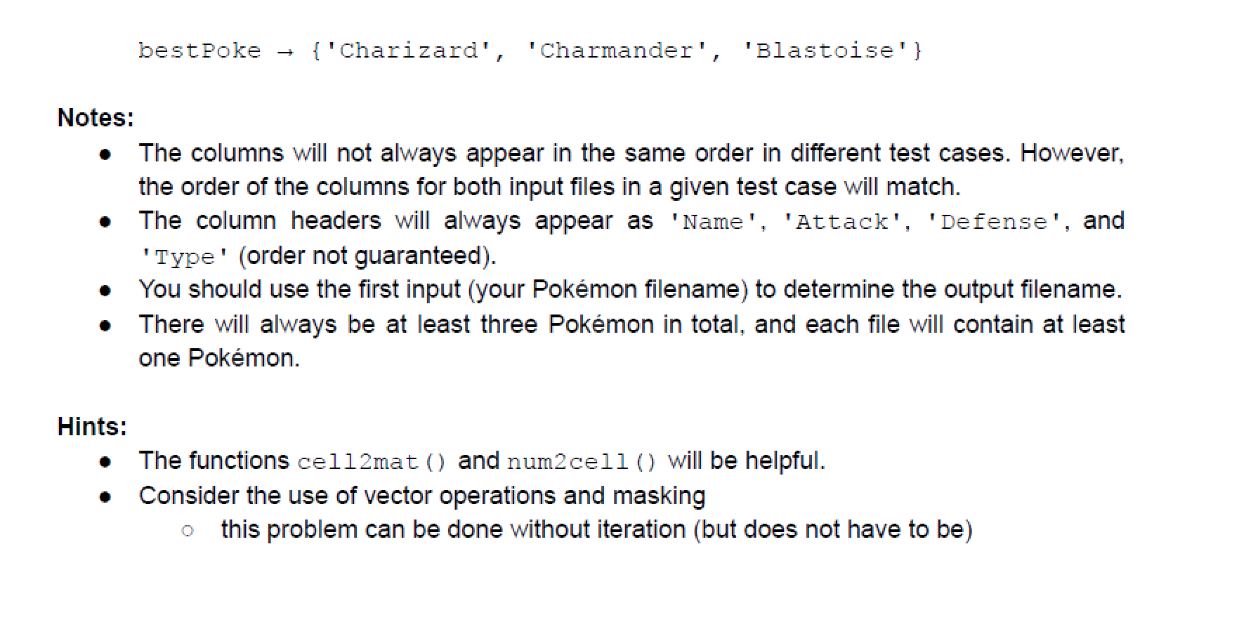 Function Name: rocketRumble Inputs: 1. (char) | Chegg.com