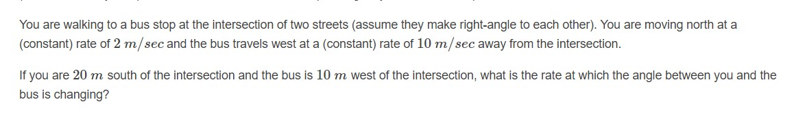 Solved You are walking to a bus stop at the intersection of | Chegg.com