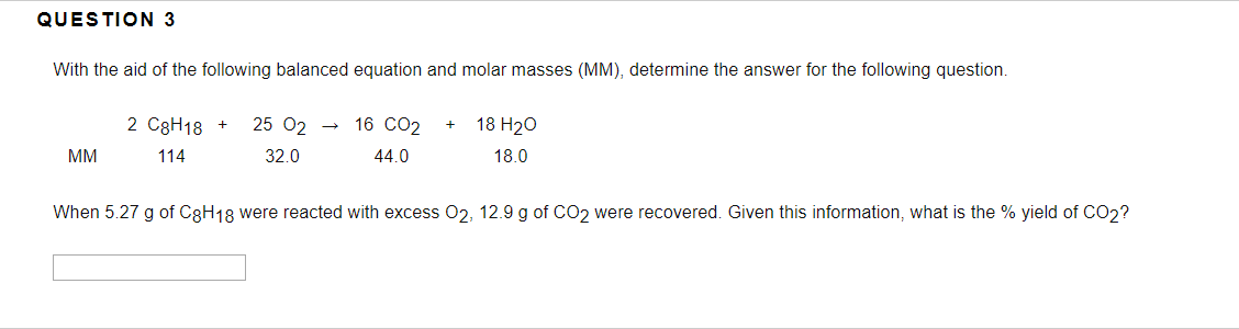 Solved QUESTION 3 With the aid of the following balanced | Chegg.com