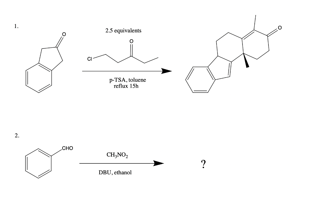 Solved 2.5 equivalents Cl p-TSA, toluene reflux 15h 2. CHO | Chegg.com