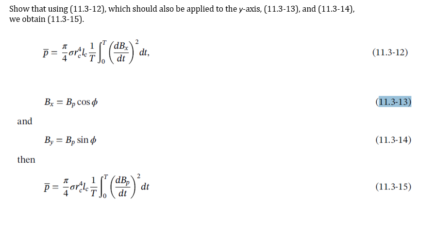 Solved Show that using (11.3-12), which should also be | Chegg.com
