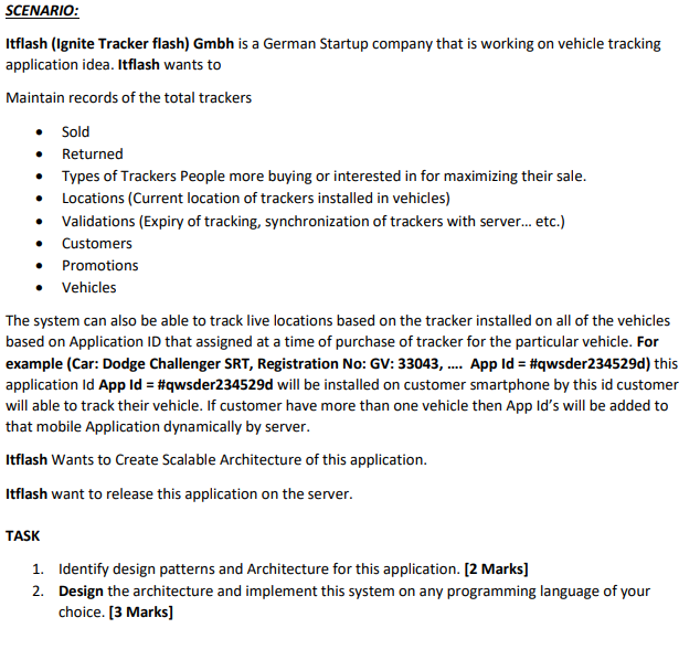SCENARIO: . Itflash (Ignite Tracker flash) Gmbh is a | Chegg.com