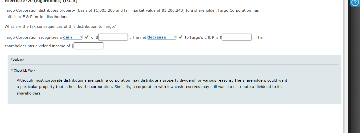 Solved shareholder has dividend income of $FeedbackT Check | Chegg.com