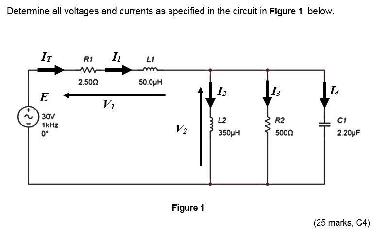 Solved Determine all voltages and currents as specified in | Chegg.com