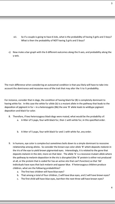 Solved So if a couple is going to have 6-kids, what is the | Chegg.com