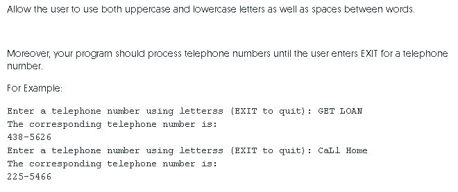 Solved DESCRIPTION To make telephone numbers easier to | Chegg.com