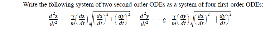 Solved Write the following system of two second-order ODEs | Chegg.com