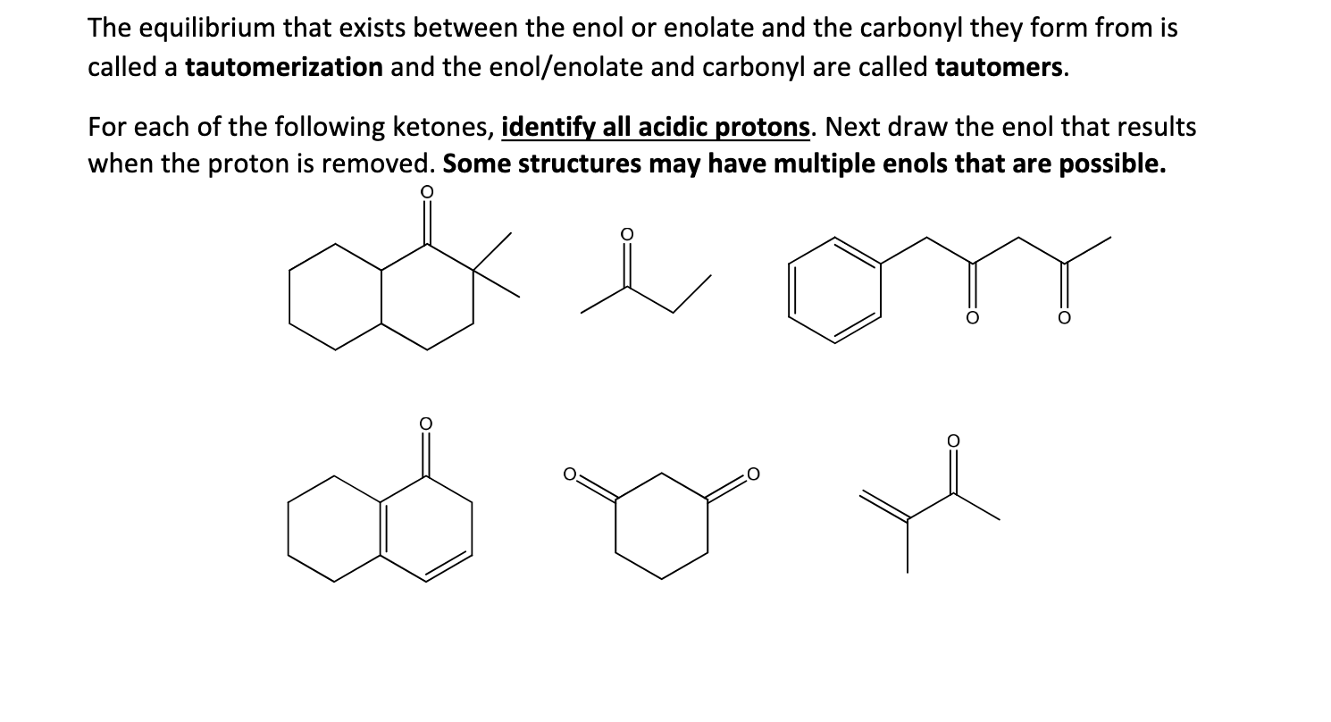 Solved The equilibrium that exists between the enol or | Chegg.com