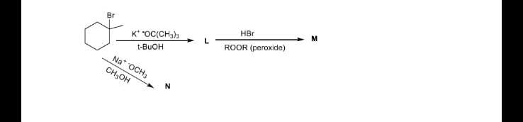 Solved Br HBO Kt OC(CH) t-BuOH M ROOR (peroxide) Na* OCH | Chegg.com