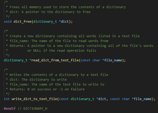 Solved \#ifndef DICTIONARY_H \#define DICTIONARY_H \#define | Chegg.com