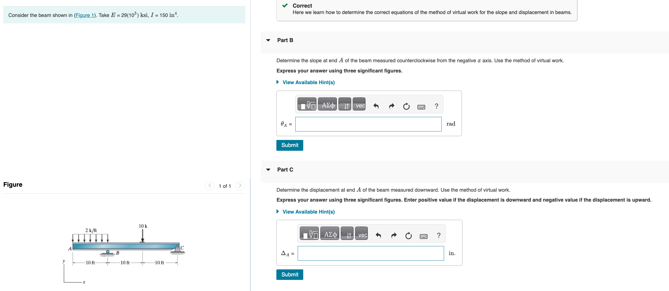 Solved Consider the beam shown in (Figure 1). Take | Chegg.com