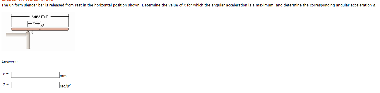 Solved The uniform slender bar is released from rest in the | Chegg.com