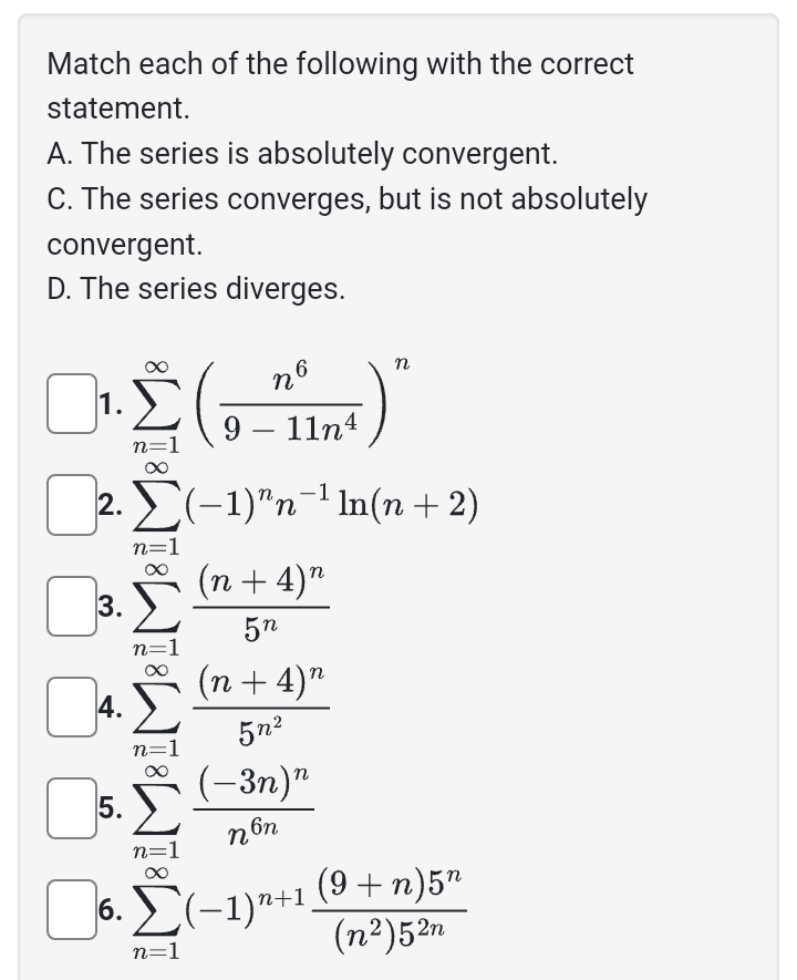 Solved Match each of the following with the correct | Chegg.com