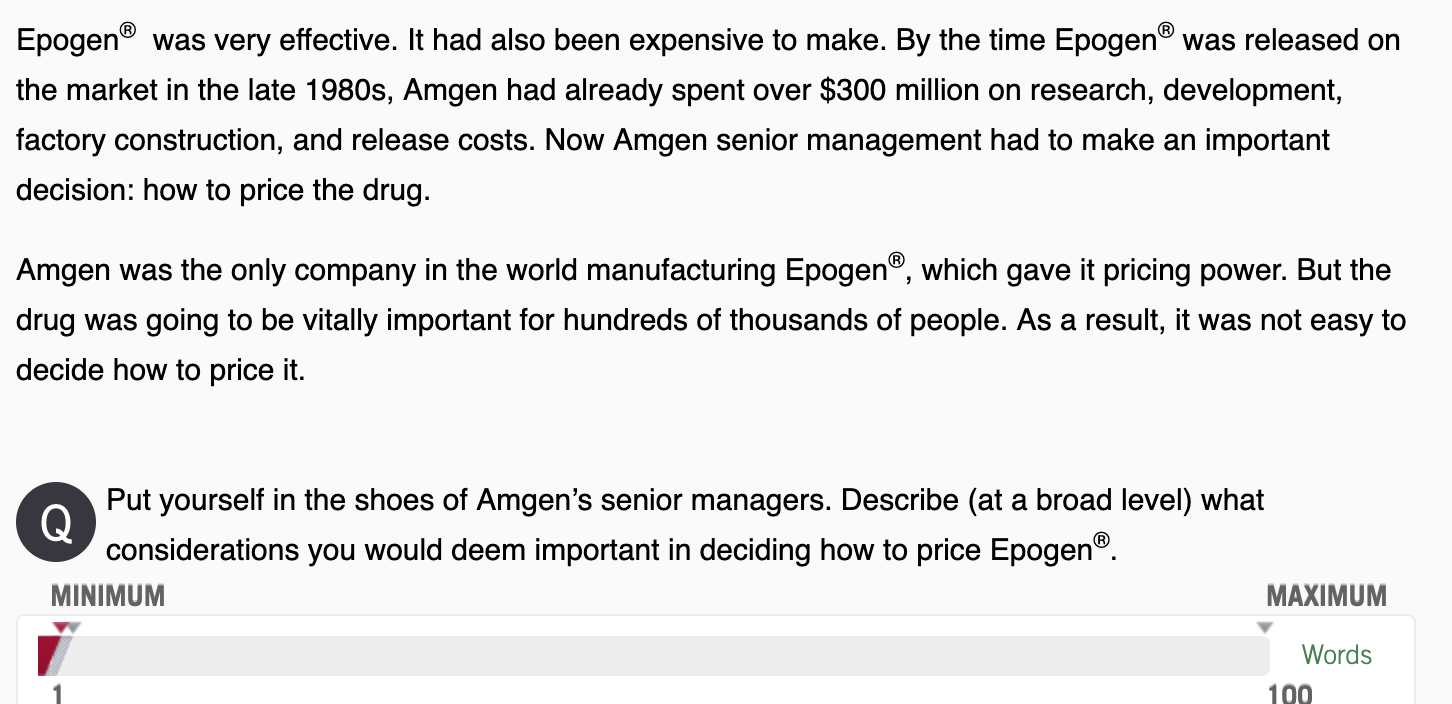 Solved Epogen was very effective. It had also been expensive | Chegg.com