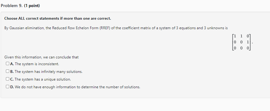 Solved Choose ALL correct statements if more than one are | Chegg.com Solved Choose ALL correct statements if more than one are | Chegg.com