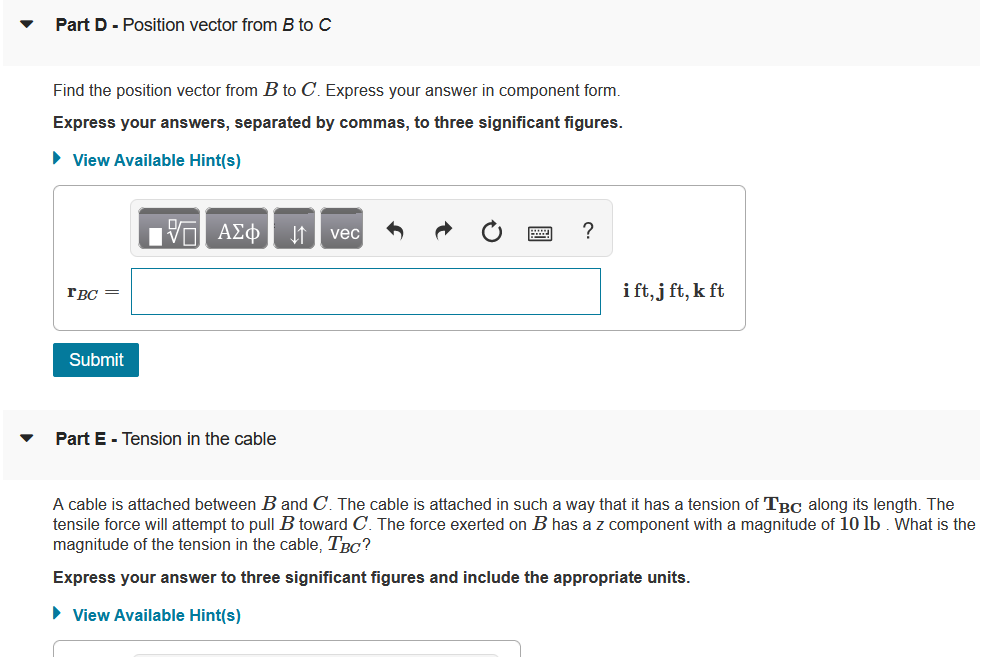 Solved Learning Goal: To find a position vector between two | Chegg.com