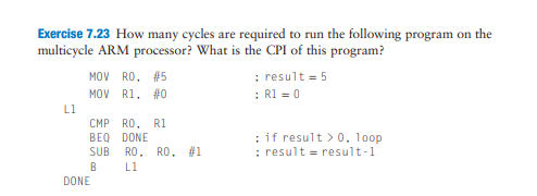 Solved Exercise 7.23 How many cycles are required to run the | Chegg.com