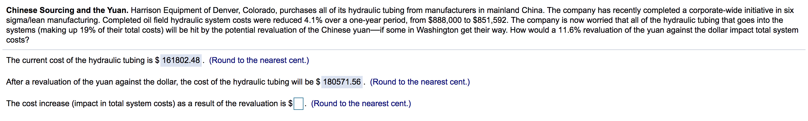 Solved Chinese Sourcing and the Yuan. Harrison Equipment of | Chegg.com