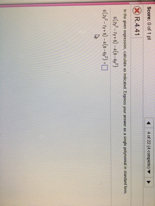Solved In the given expression, calculate as indicated. | Chegg.com