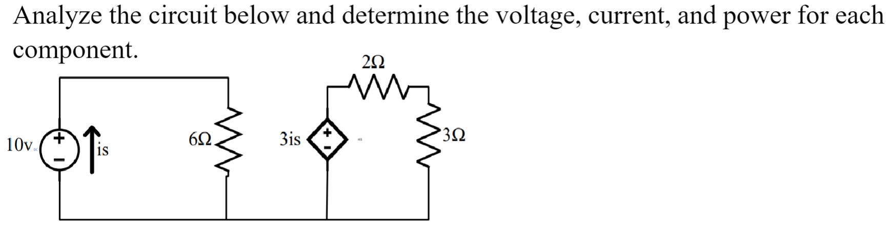 Solved Analyze the circuit below and determine the voltage, | Chegg.com