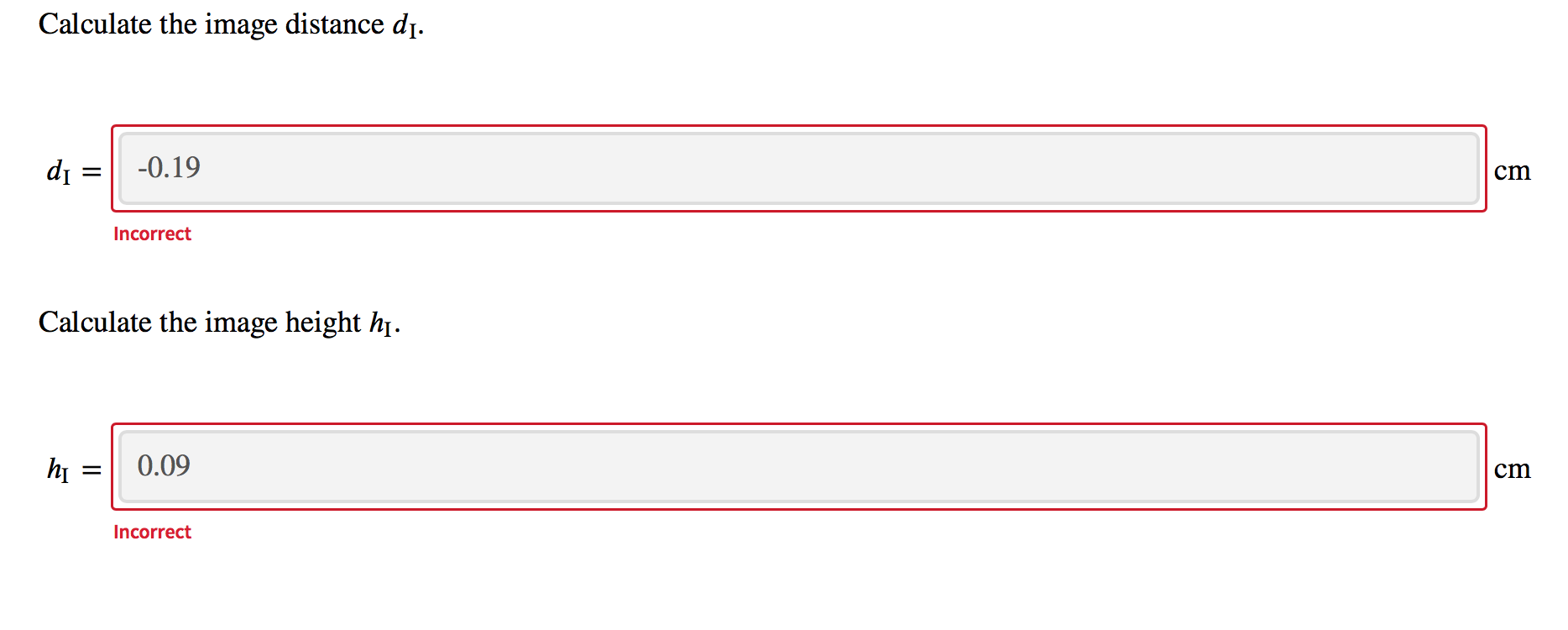 Solved An object 1.35 cm tall is placed 2.55 cm in front of | Chegg.com