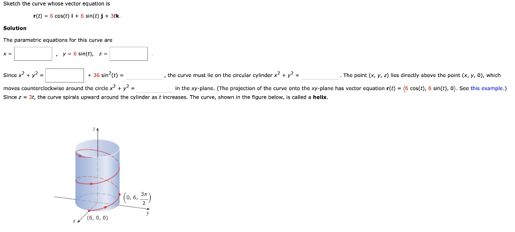 Solved Sketch the curve whose vector equation is r() = 6 | Chegg.com