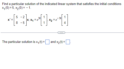 Solved Find a particular solution of the indicated linear | Chegg.com
