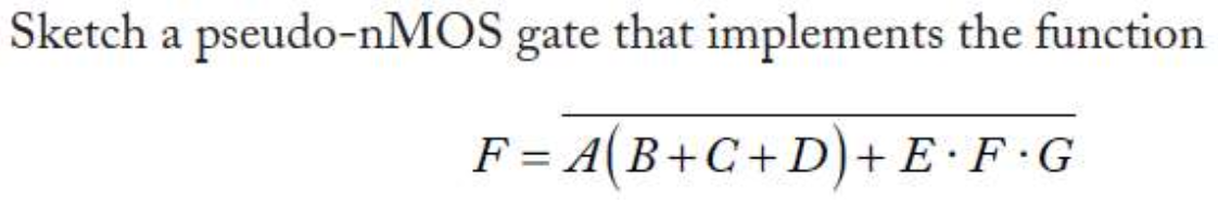 Solved Sketch a pseudo-nMOS gate that implements the | Chegg.com Solved Sketch a pseudo-nMOS gate that implements the | Chegg.com