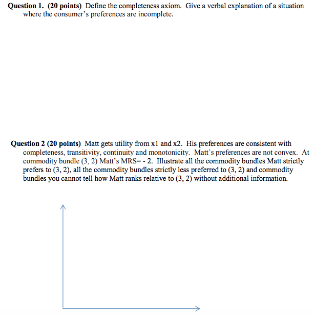 Solved Question 1. (20 points) Define the completeness | Chegg.com